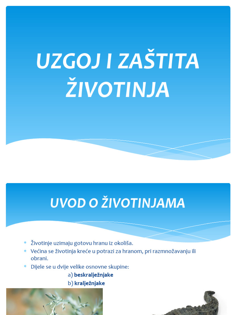 Uzgoj I Zastita Zivotinja | PDF