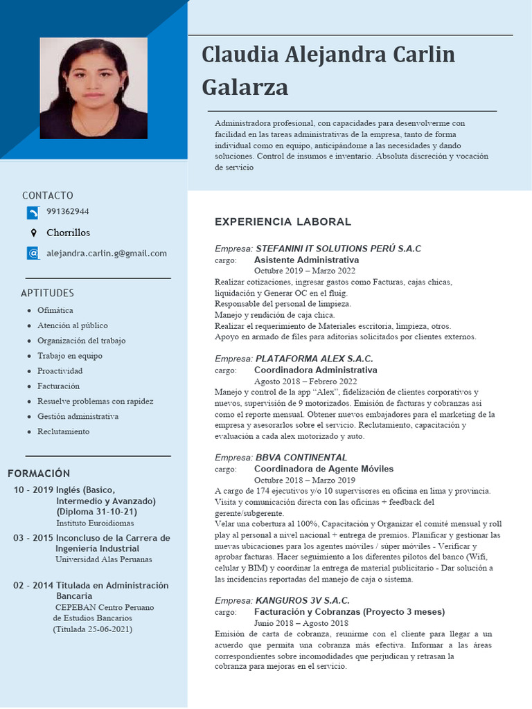 Ejemplo CV | PDF | Bancos | Business