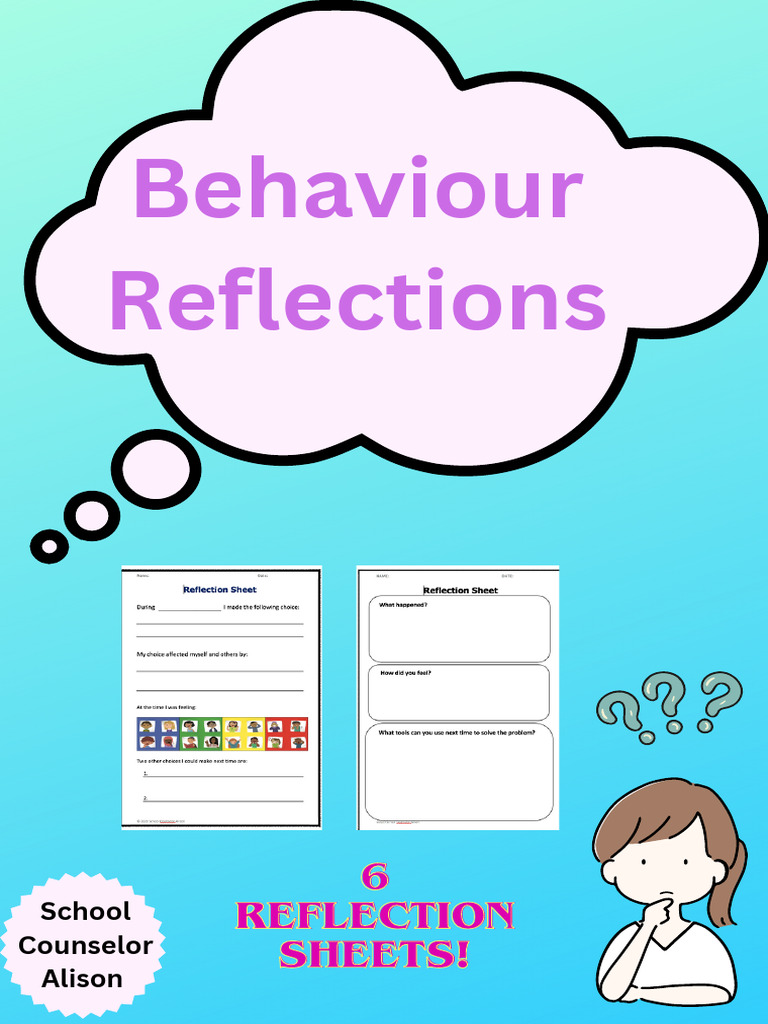 Behaviour Reflection Think Sheets Pdf Behavior Behavioural Sciences