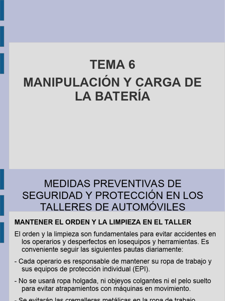 Manipulación y Carga de La Batería | PDF | Cargador de batería | Corriente eléctrica