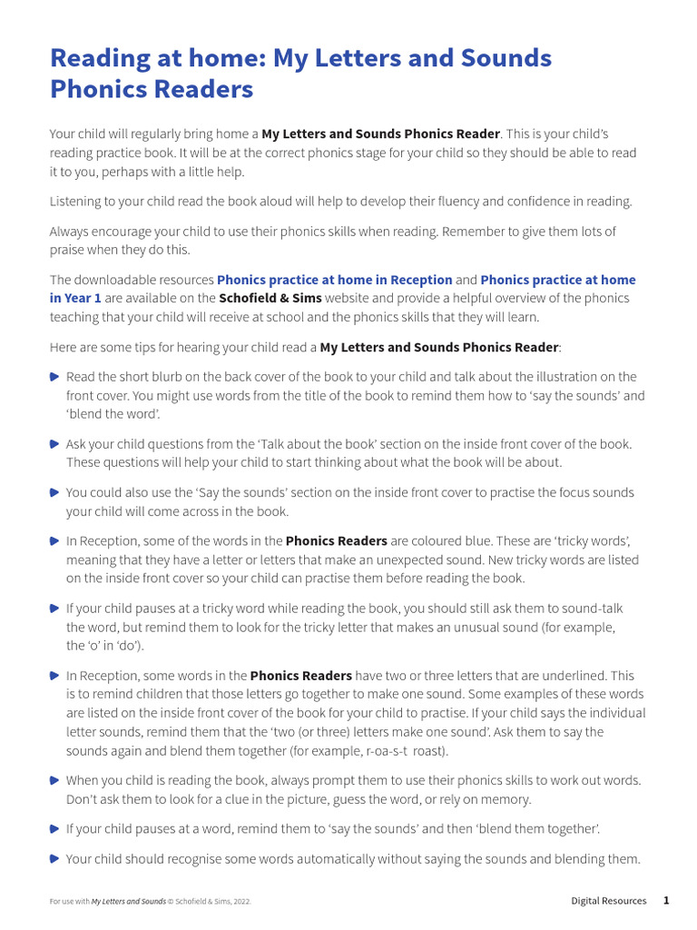 My Letters and Sounds Reading at Home My Letters and Sounds Phonics ...