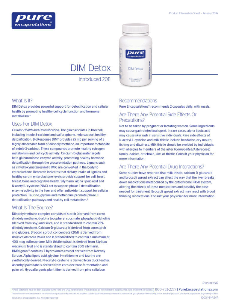 DIM Detox | PDF | Detoxification | Drug Metabolism