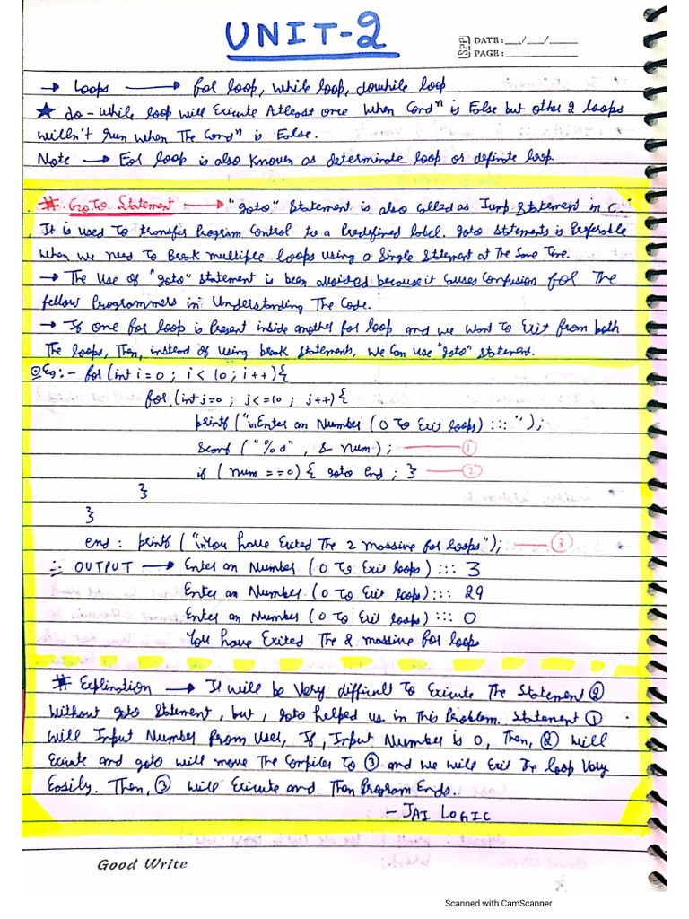 Unit 2 (C Language) | PDF