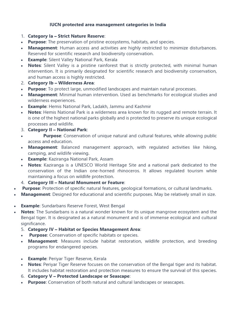 National Park and Sancturies | PDF | Conservation Biology | Protected Area