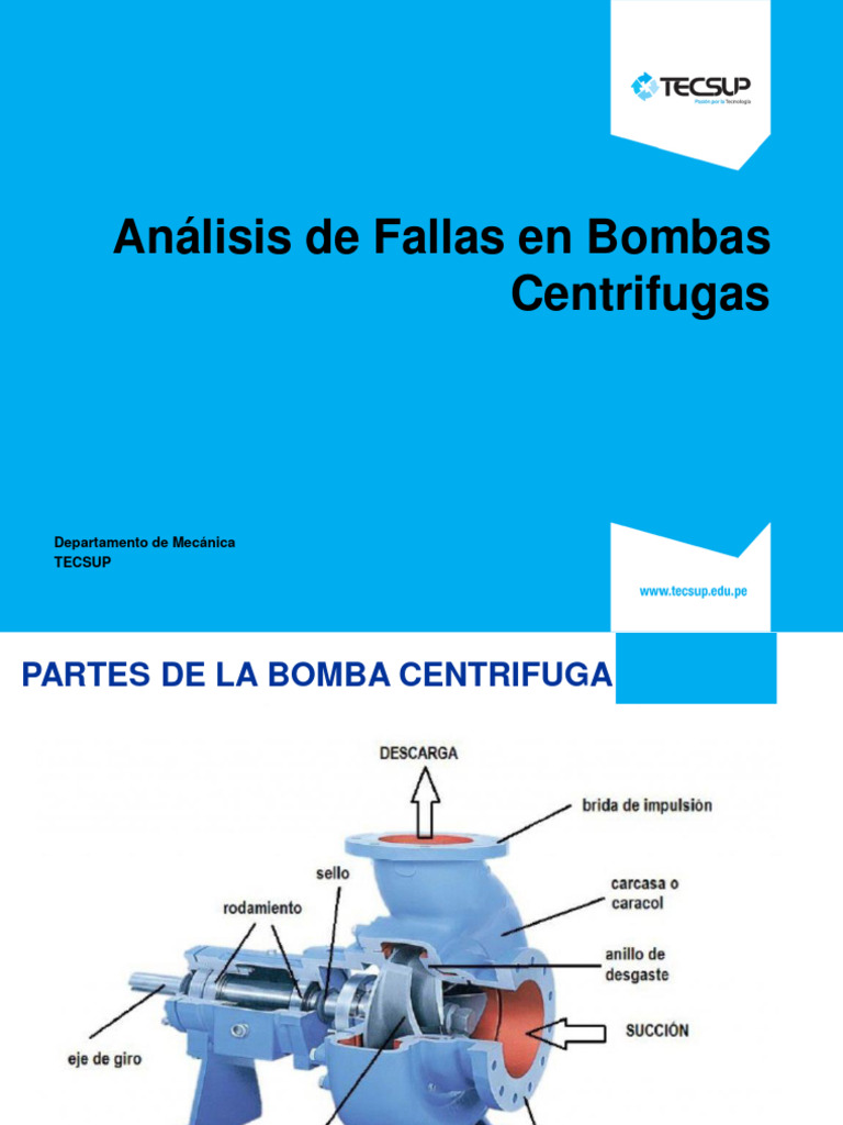 Presentación10 - Analisis de Fallas en Bombas Centrifugas | PDF | Bomba | Rodamiento (Mecánico)