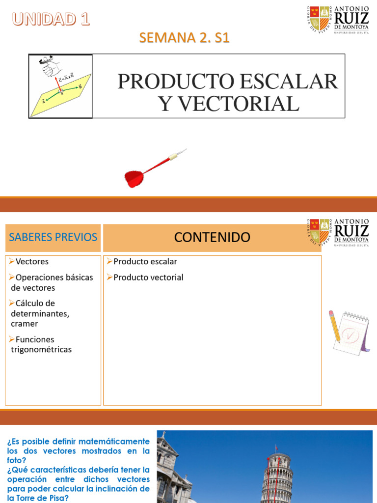 02 DIAP S1. Producto Escalar y Vectorial | PDF | Vector Euclidiano | Escalar (Matemáticas)