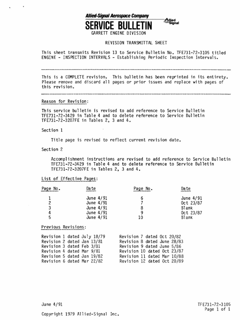 SB Tfe731-72-3105 | PDF