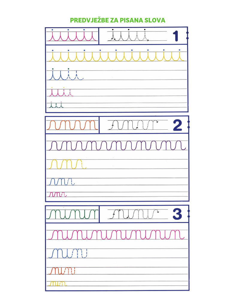 Predvjezbe Za Pisana Slova | PDF