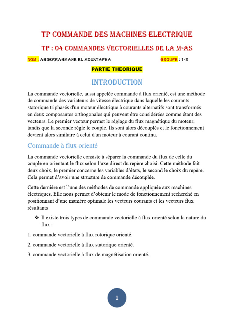 Commande Vectorielle des Machines Électriques | PDF
