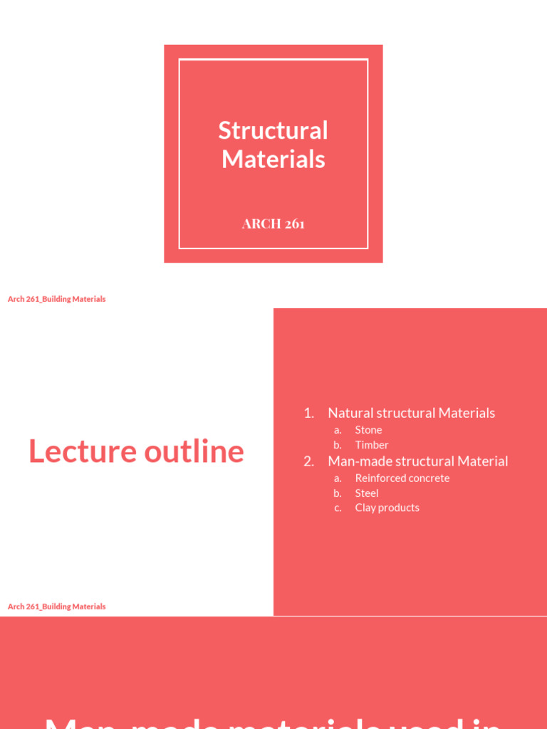 3rd Lecture - Structural Materials | PDF | Concrete | Steel