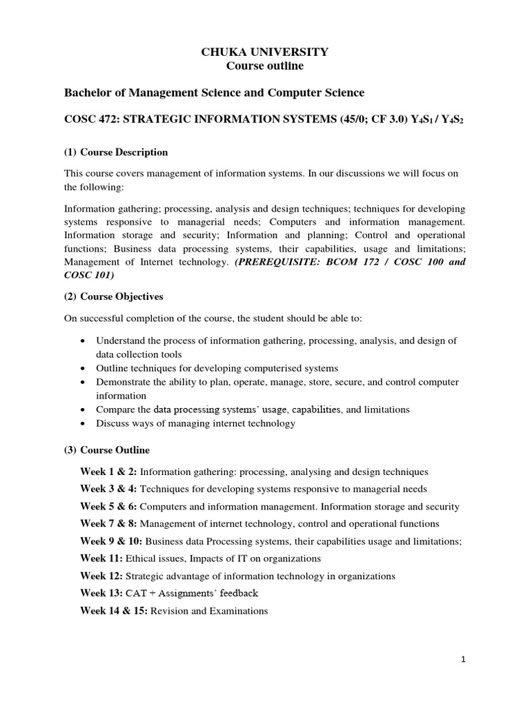 Cosc 472 Course Outline | PDF | Information | Data