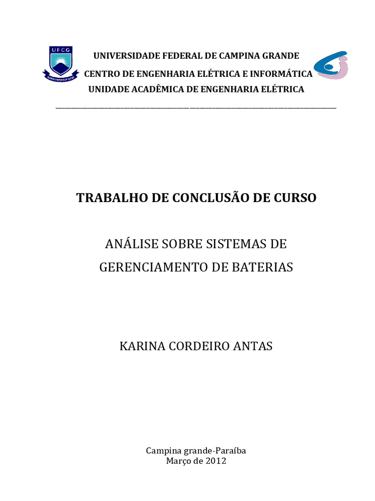 Karina Cordeiro Antas Tcc Eng Elétrica 2012 Pdf Resistência