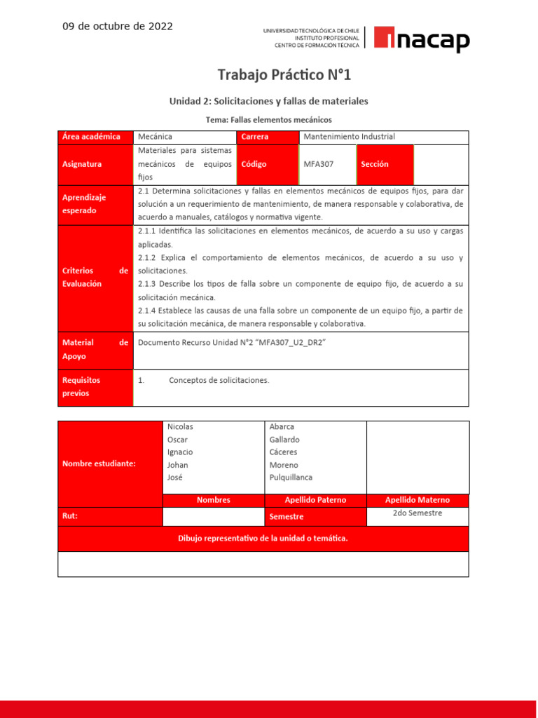 10 - Mfa307 - U2 - TP1 | PDF | Falla (geología) | Engranaje