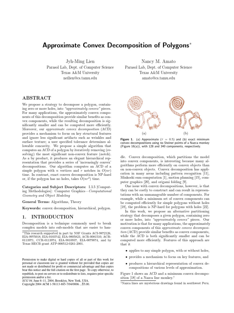 Approximate Convex Decomposition of Polygons | PDF | Teaching Methods ...