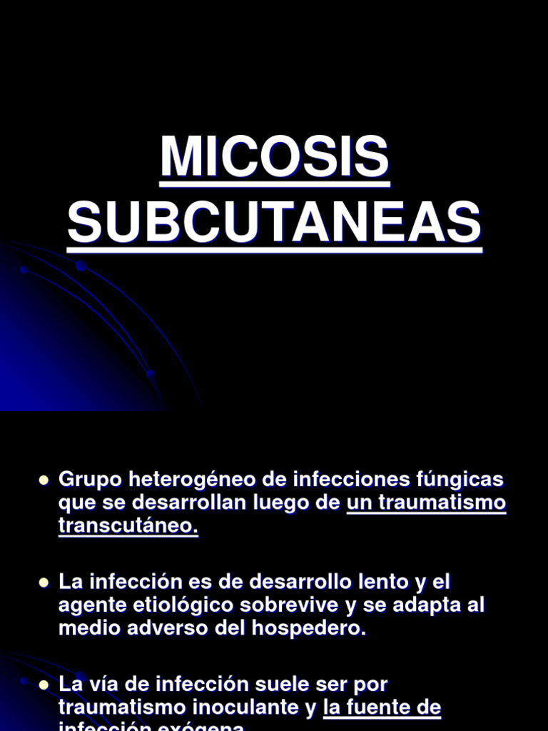 I Micosis Subcutanea | PDF | Enfermedades y trastornos | Inmunología