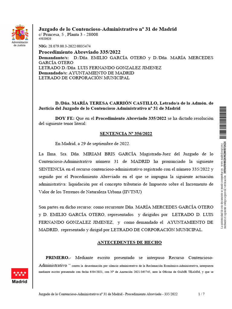 DOC.1 Testimonio Sentencia PDF | PDF | Sentencia (ley) | Ley politica