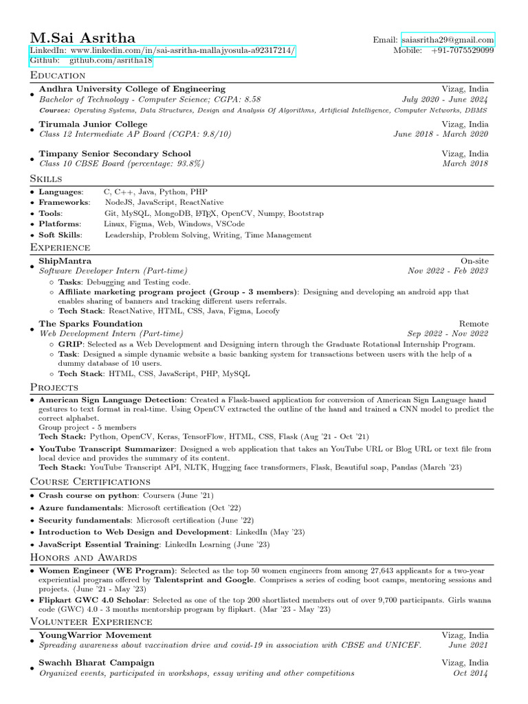 Resume Template by Anubhav 1 | PDF | World Wide Web | Internet & Web
