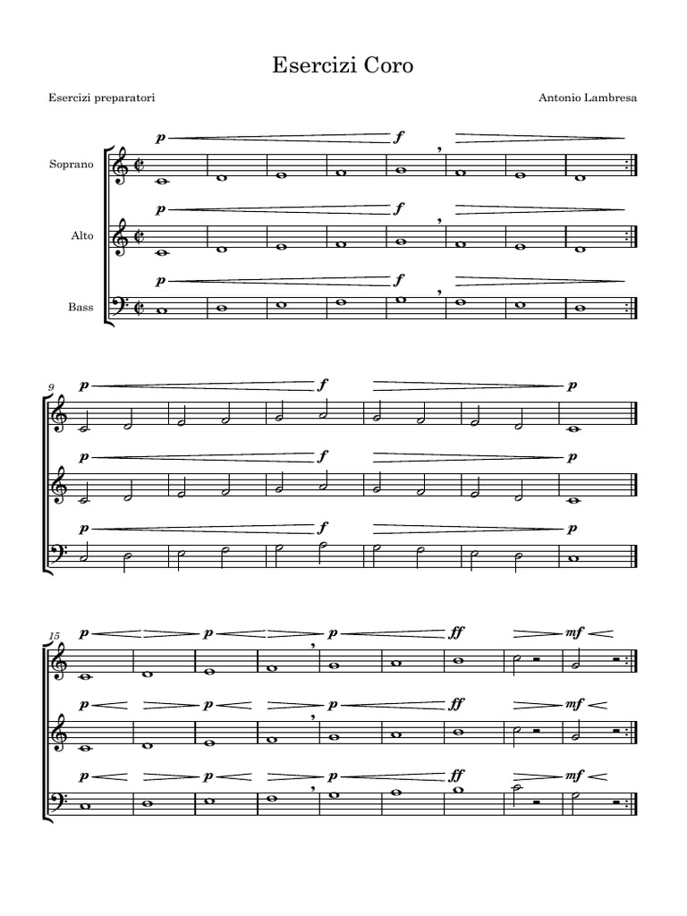 Esercizi Coro | PDF