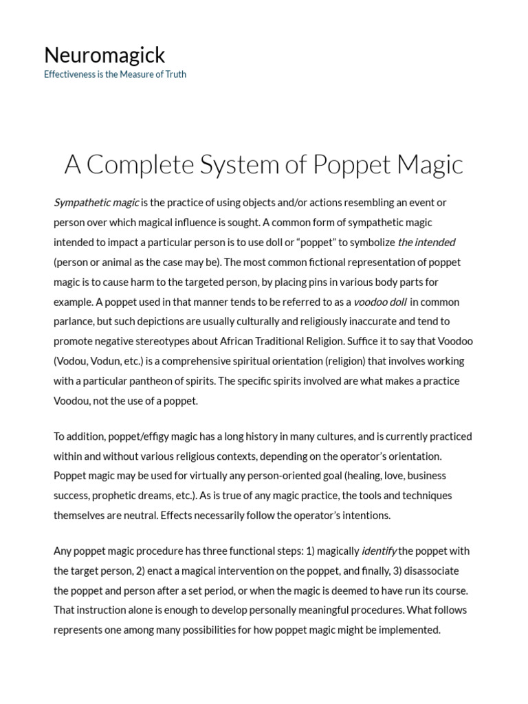 Poppet Magic - Neuromagick | PDF