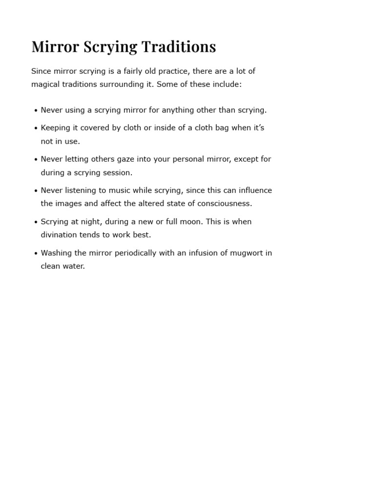 Mirror Scrying Mirror Divination Terravara | PDF