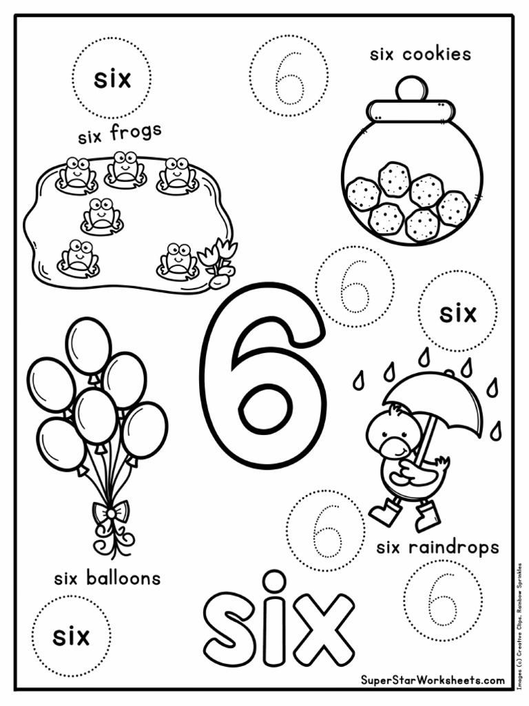 Preschool Number 6 Worksheet | PDF