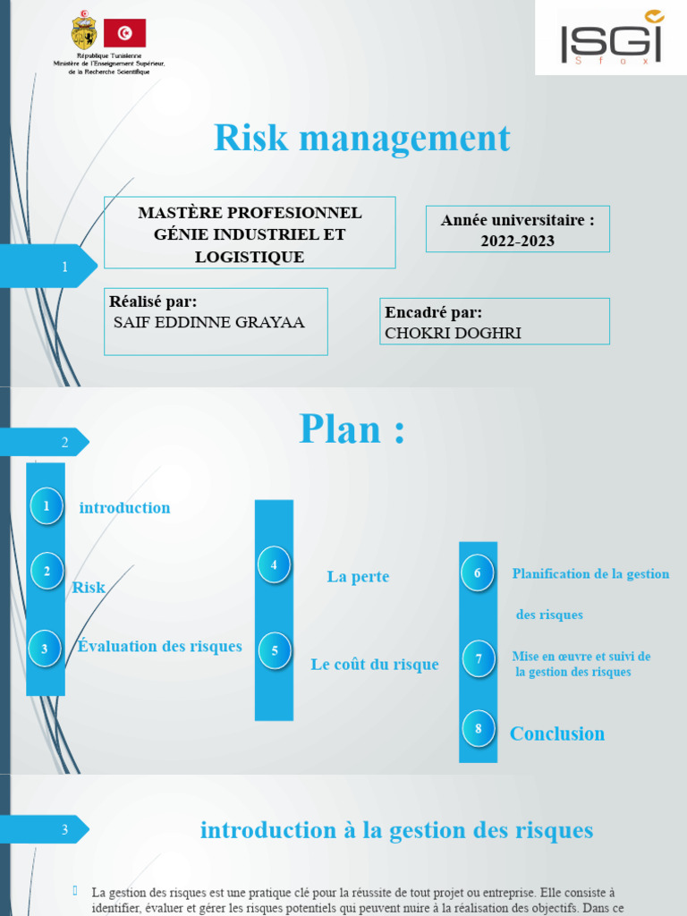 Risk Management Saif Eddinne Grayaa PP | PDF | Gestion des risques | Risque