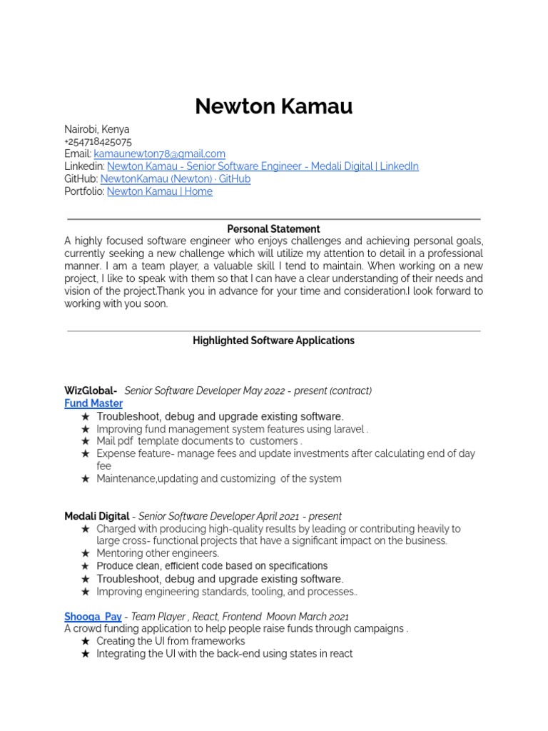 Senior Software Engineer Profile | PDF | Web Application | Systems Engineering