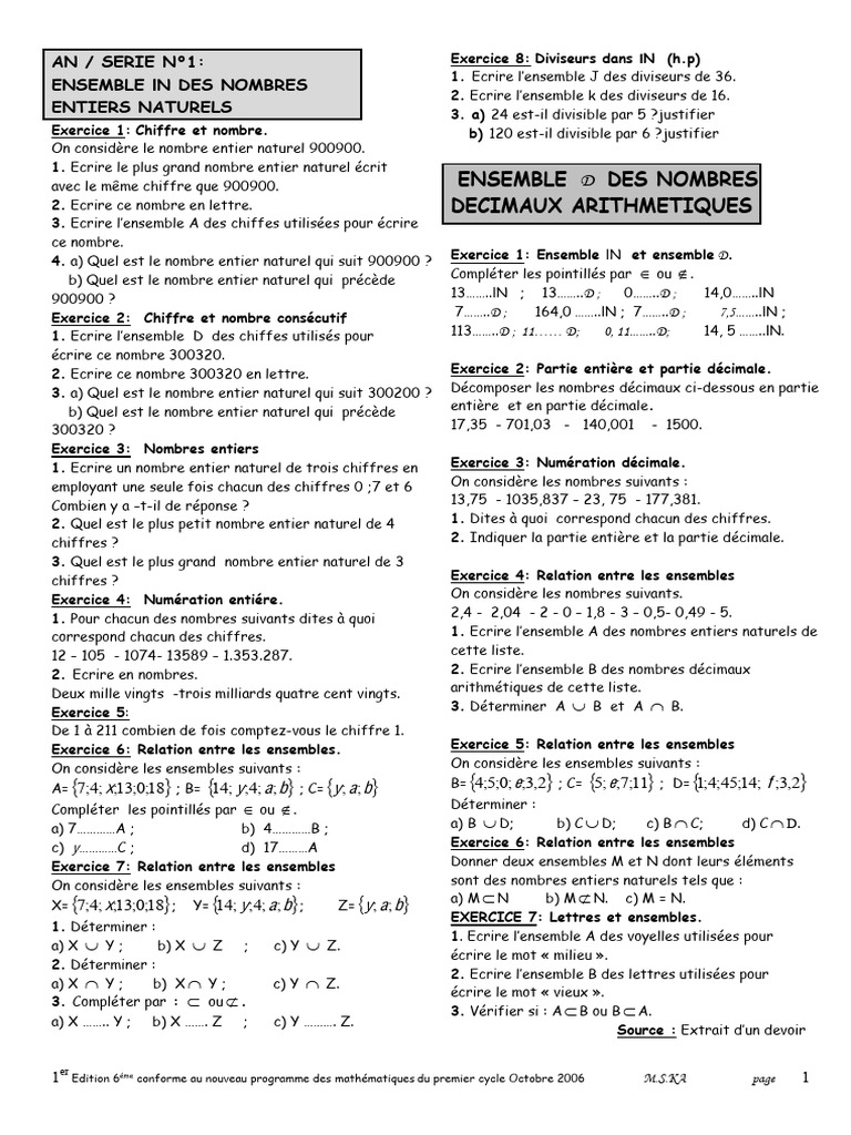 TD1 Ensemble Des Entiers Naturels | PDF