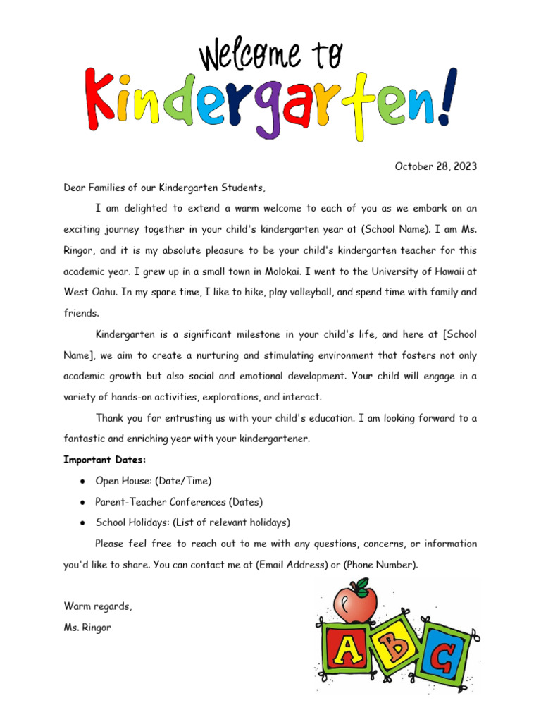 Introduction Letter To Families | PDF