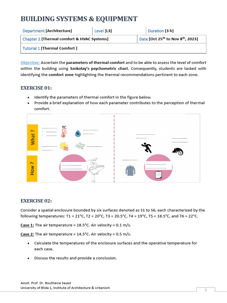 Thermal Comfort For Architecture Students Pdf Teaching Methods