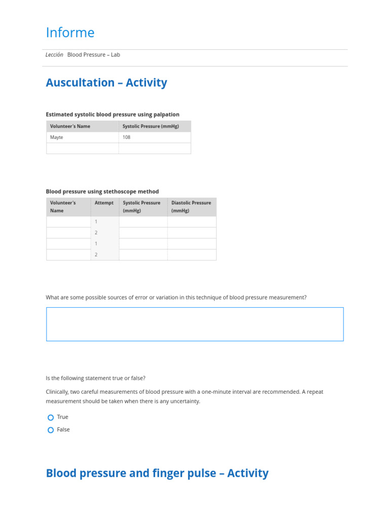 Blood Pressure - Lab-Falcon | PDF | Blood Pressure | Pulse