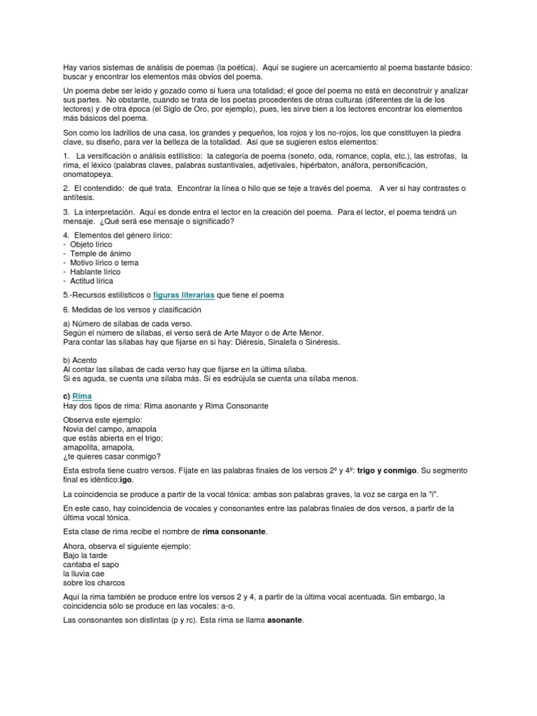Analisis de Poemas | PDF | Poesía | Rima