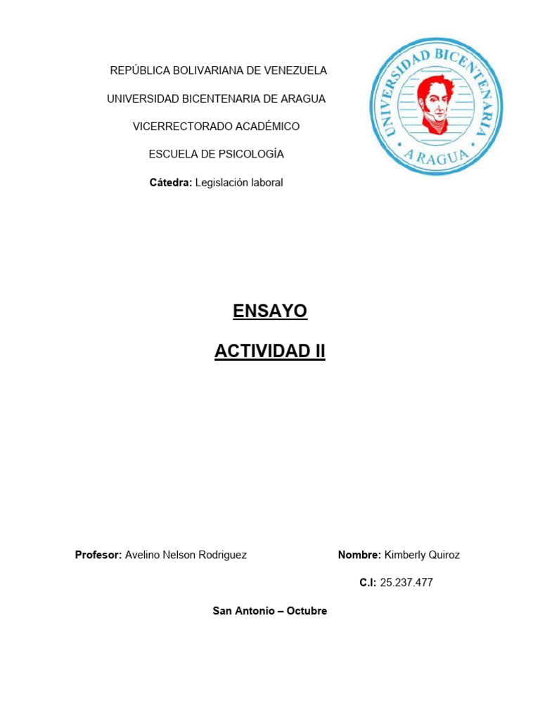 Ensayo - Actividad LL - Alumna - Kimberly Quiroz | PDF | Derecho ... Ensayo - Actividad LL - Alumna - Kimberly Quiroz | PDF | Derecho ...