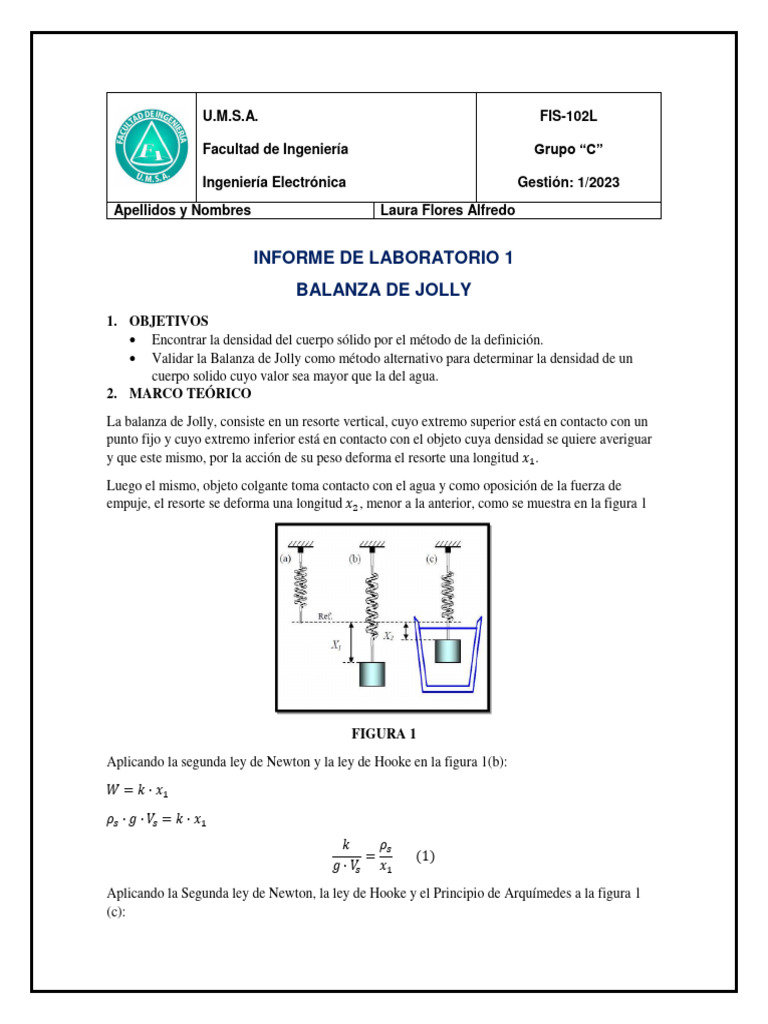 Balanza de Jolly | PDF | Densidad | Balanza