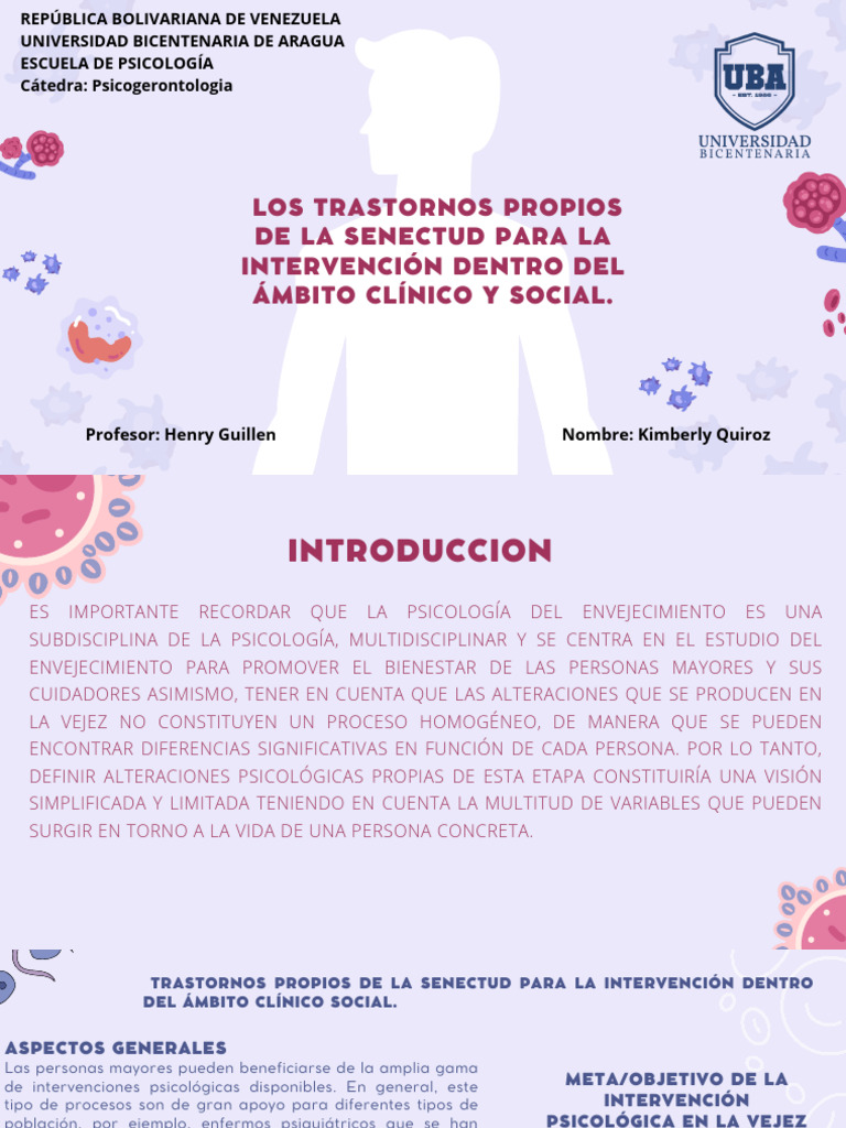Presentacion Trastornos Propios de La Senectud - Alumna - Kimberly ... Presentacion Trastornos Propios de La Senectud - Alumna - Kimberly ...
