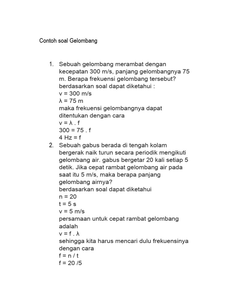 Soal dan Pembahasan Gelombang | PDF | Ilmu Sosial