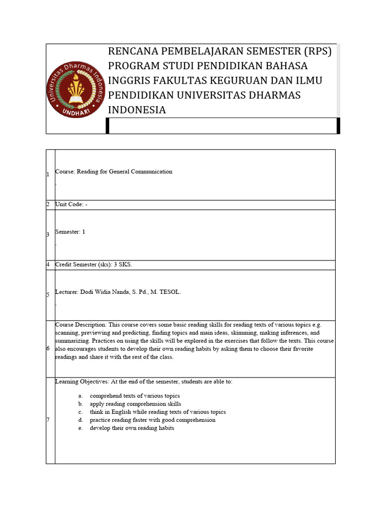 RPS Reading For General Com | PDF | Learning | Human Communication