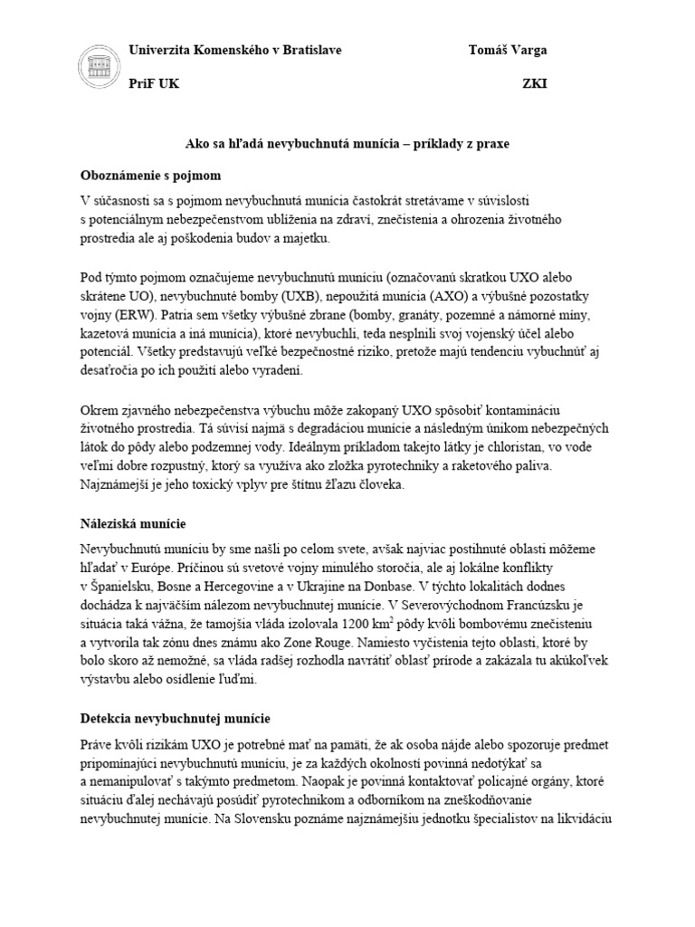 Varga Tomas: Nevybuchnuta Municia | PDF