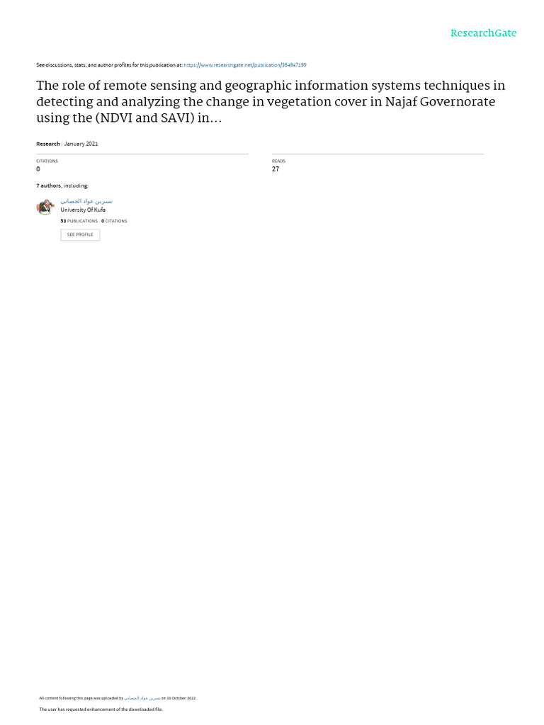 Theroleofremotesensingandgeographicinformationsystemstechniquesindetect ...