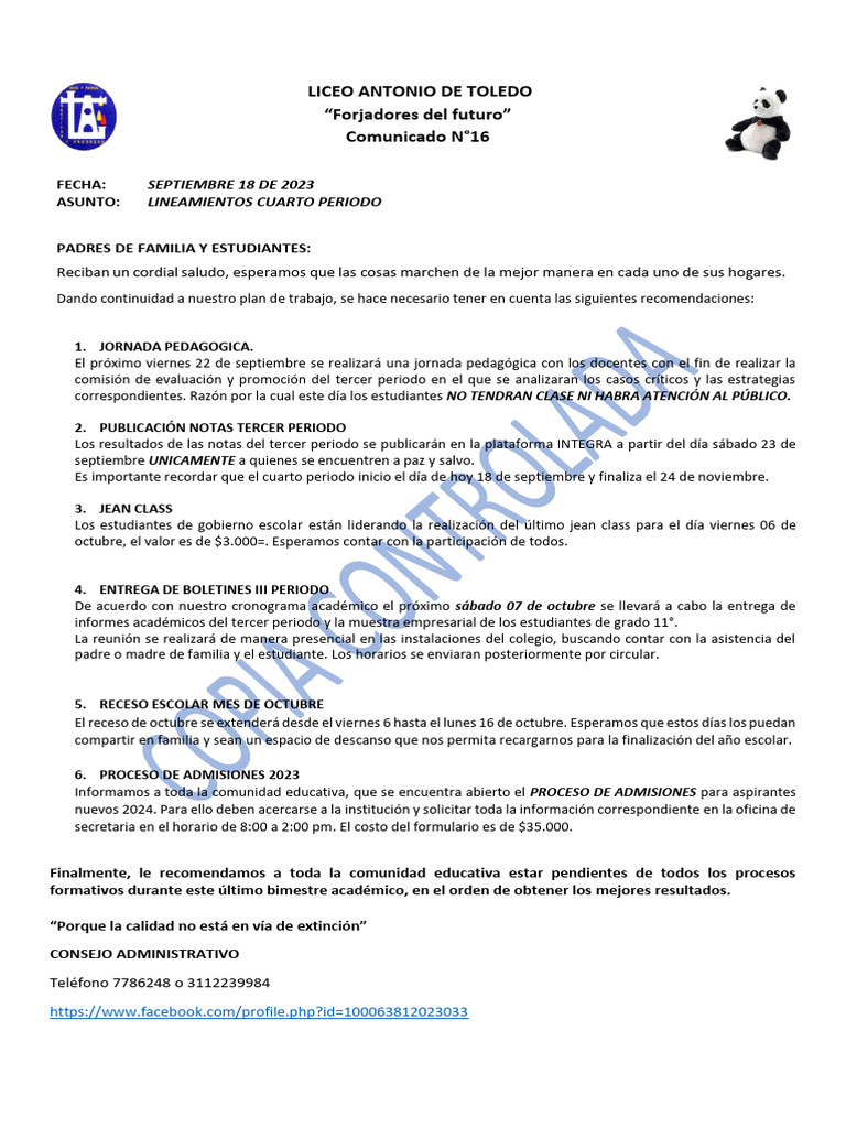 N° 16 Lineamientos Cuarto Periodo | PDF | Crecimiento personal y ... N° 16 Lineamientos Cuarto Periodo | PDF | Crecimiento personal y ...