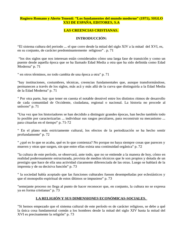 Ficha de Lect. Romano y Tenenti Fundamentos de Un Mundo Moderno Cap Las ... Ficha de Lect. Romano y Tenenti Fundamentos de Un Mundo Moderno Cap Las ...