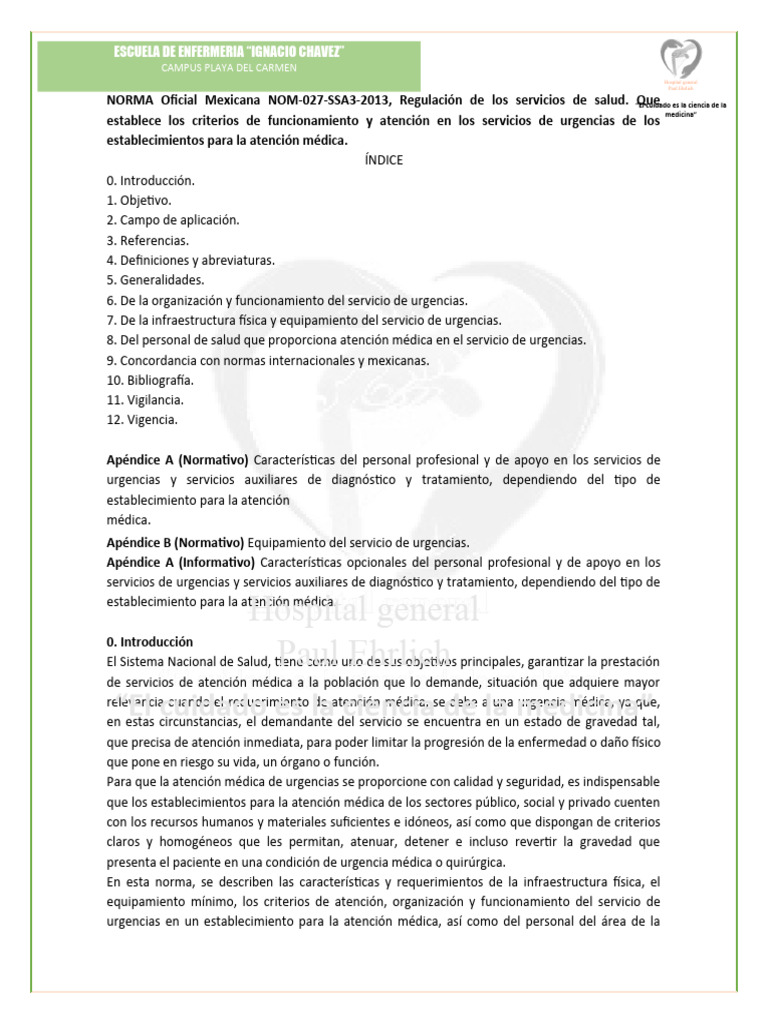 NORMA Oficial Mexicana Carro Rojo | PDF | Hospital | Medicina