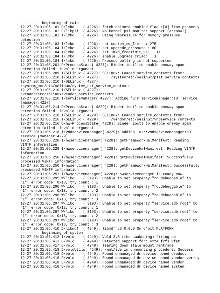 Logcat Prev CSC Log | PDF