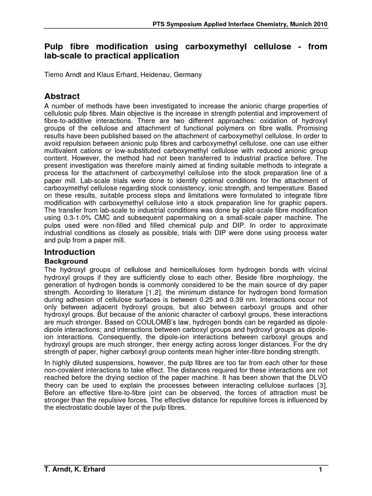 Pulp Fibre Modification Using Carboxymethyl Cellulose - From Lab-Scale ...