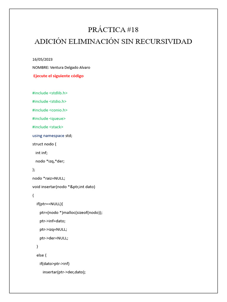 PRÁCTICA#18 Estruc | PDF