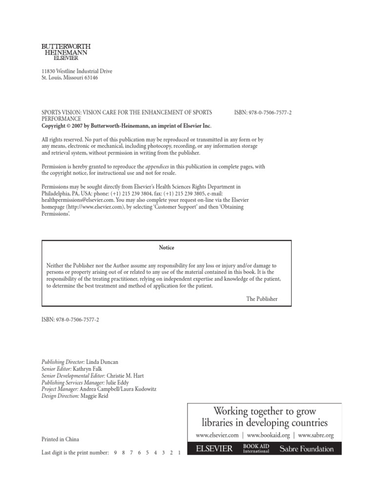 1.1 Sports Vision. Vision Care For The Enhancement of Sports ...