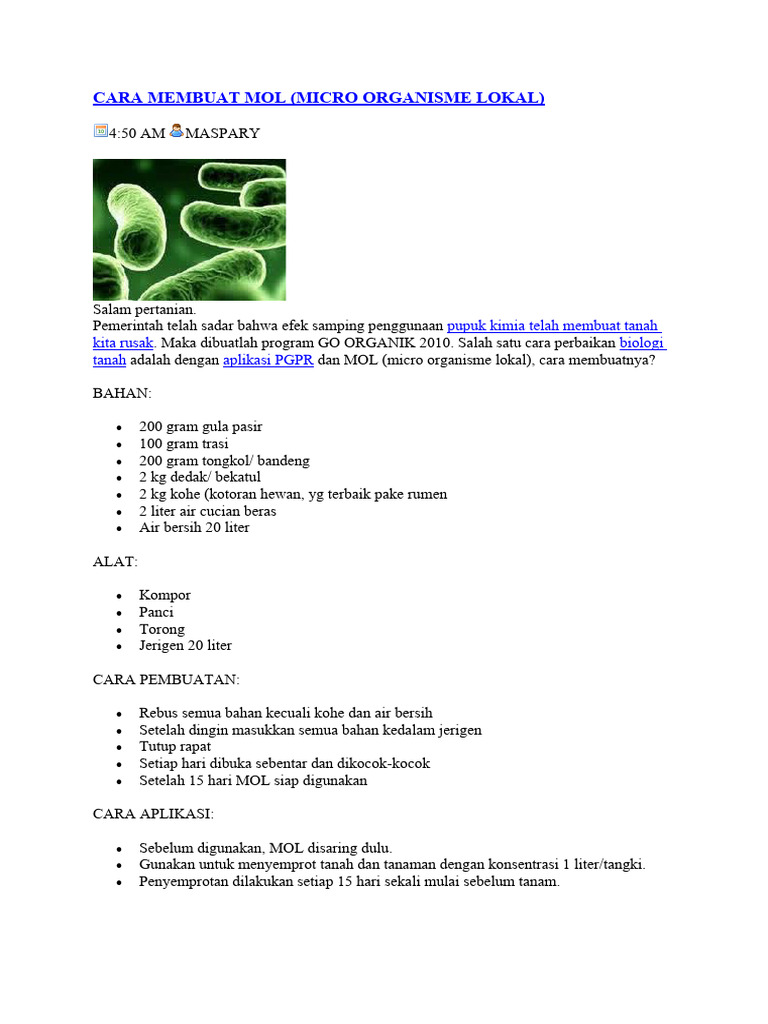 Cara Membuat Mol | PDF