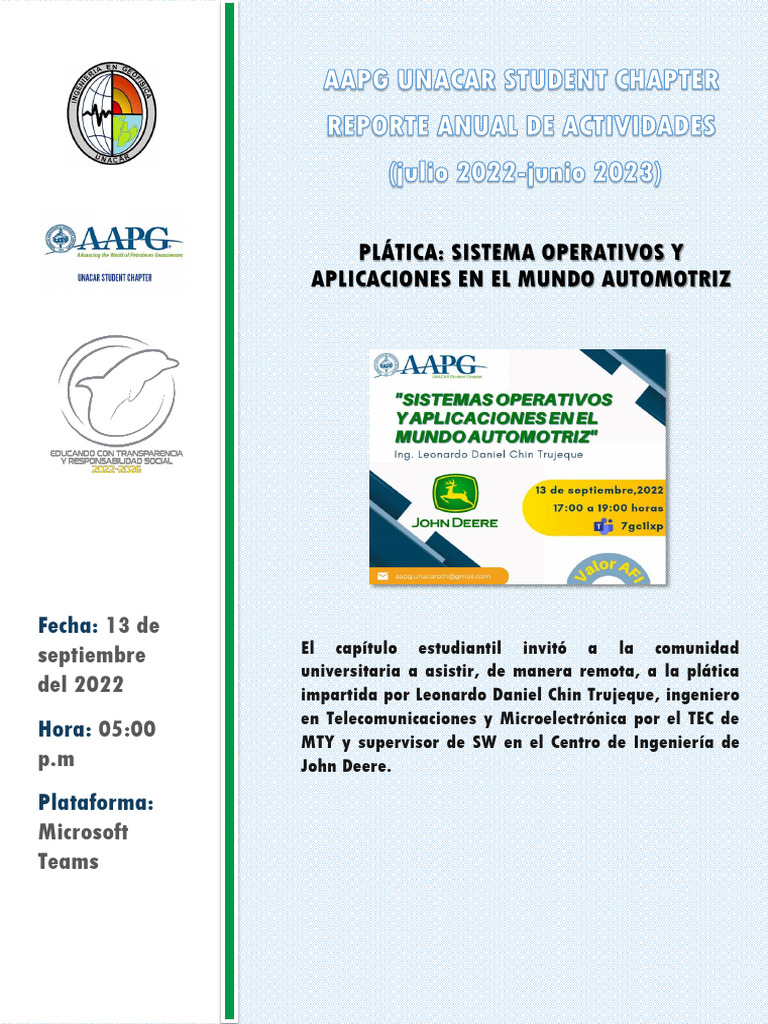 Reporte Anual de Actividades Aapg 2022-2023 - Removed | PDF