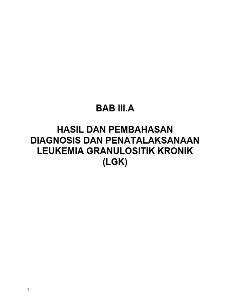 LGK - Revisi 1 - PNPK Leukemia Granulositik Kronik 25-09-2023 | PDF