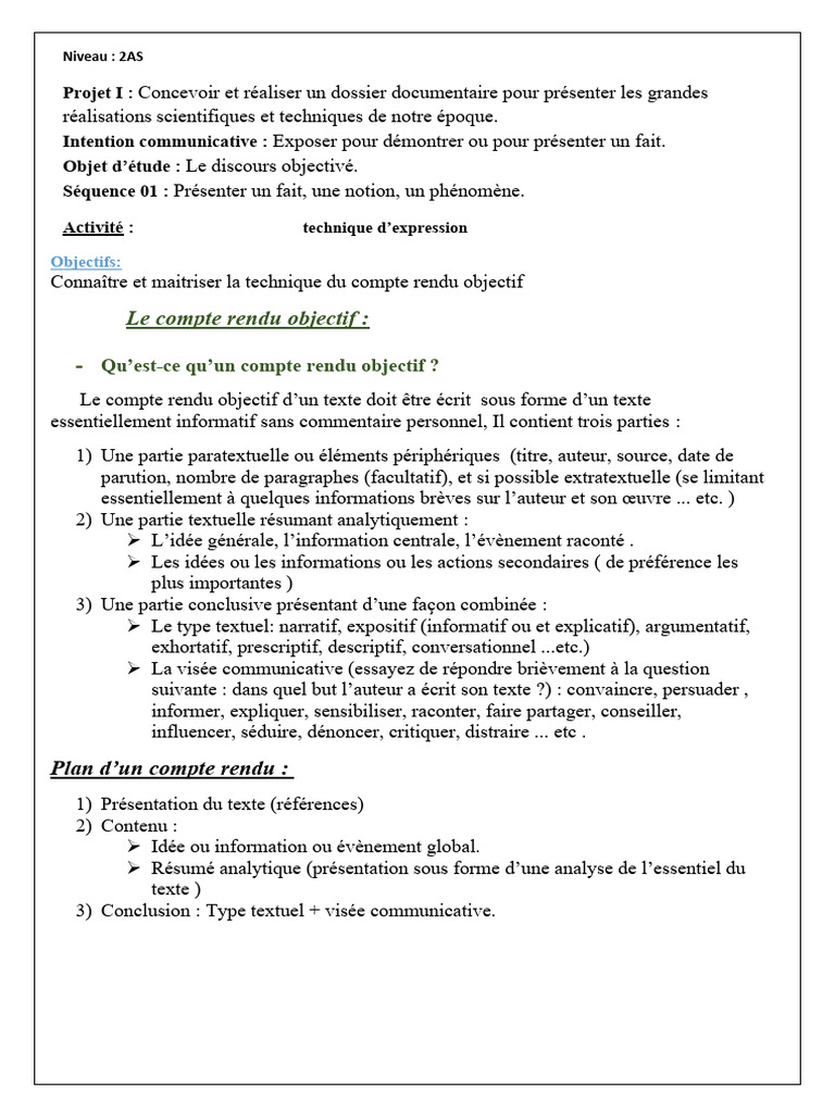 Compte Rendu Objectif : La Société des Abeilles | PDF | Études des ...